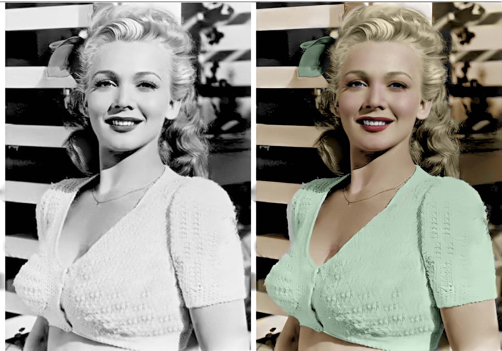 Actress Carole Landis (circa 1946) : r/Colorization