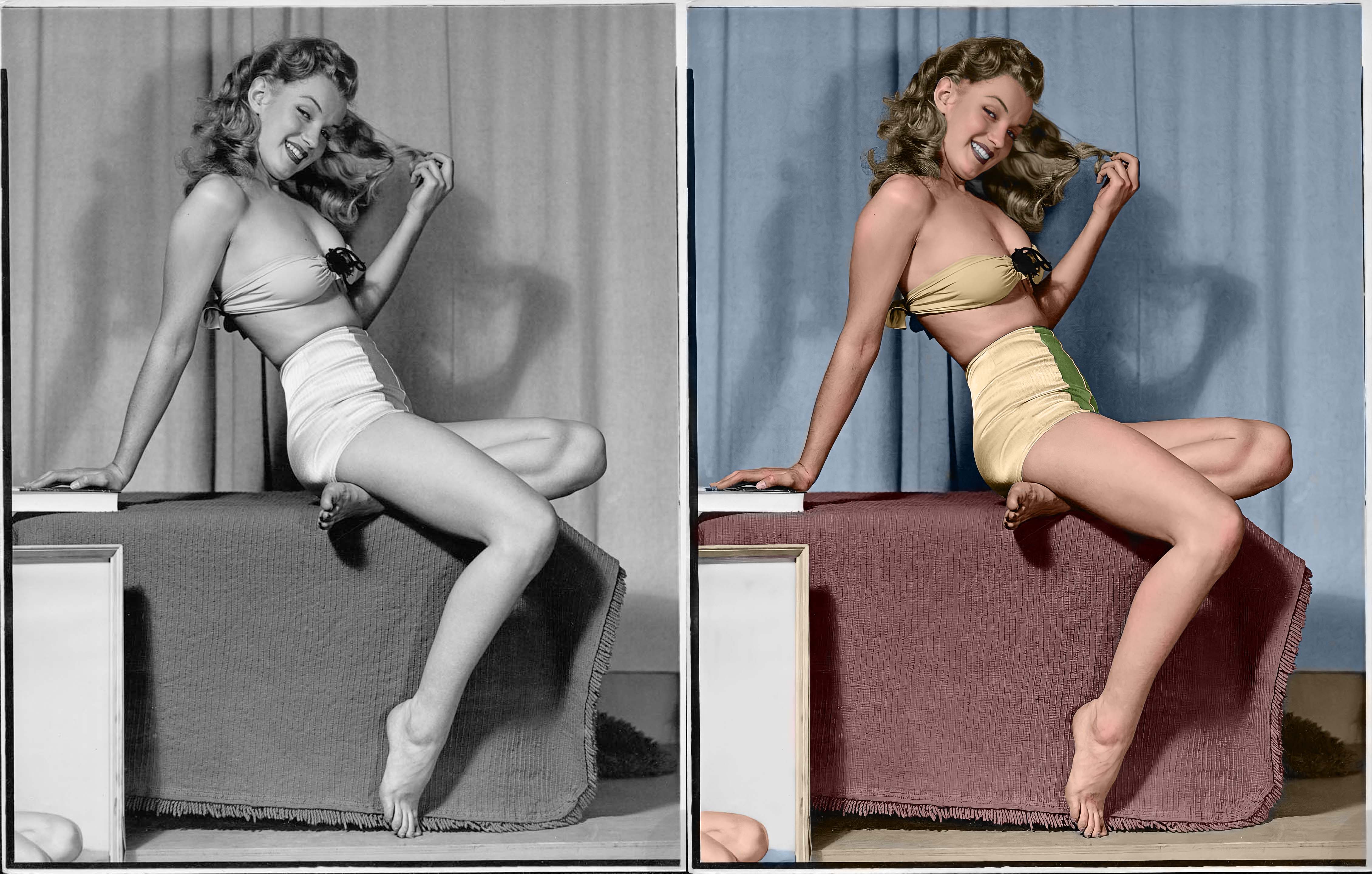 Marilyn Monroe 1946 Photographer Earl Moran Rcolorization